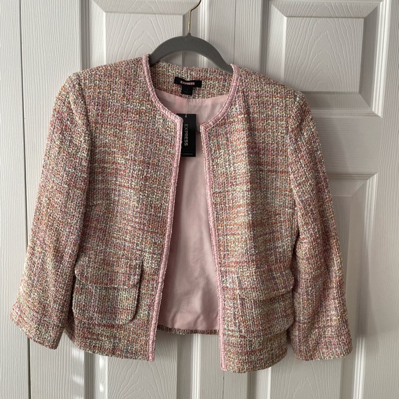 Express | Jackets & Coats | Nwt Express Colorful Tweed Jacket | Poshmark